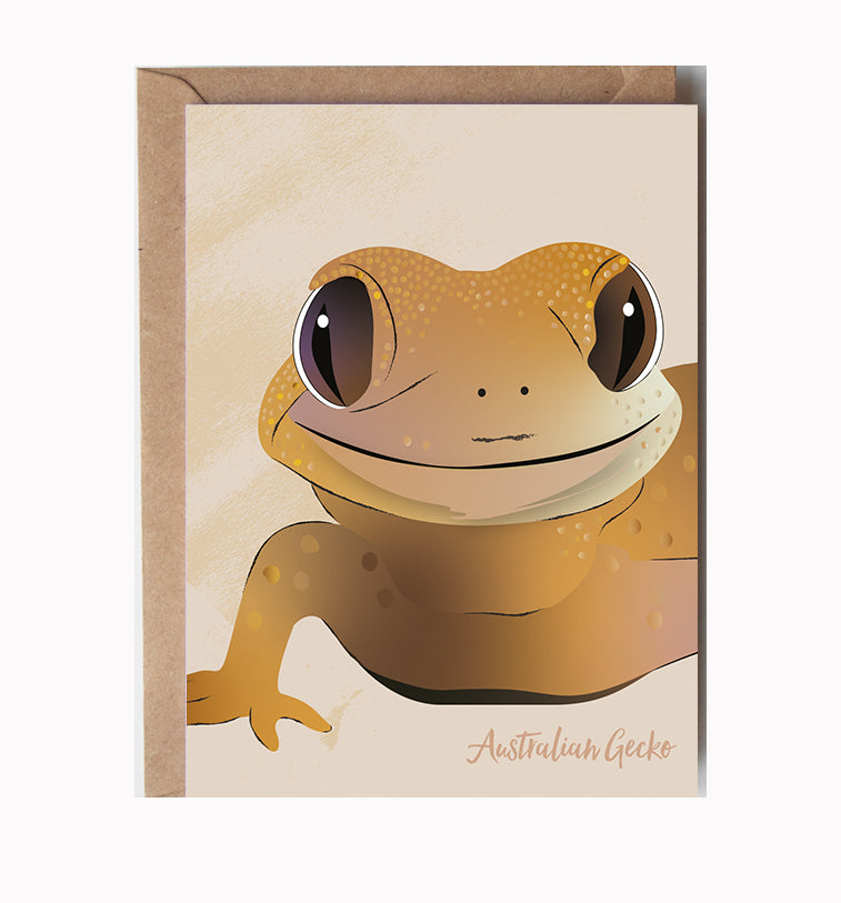 Gecko - Greetings Card | Bookmark. 5% of Proceeds to Conservation ...