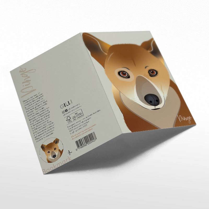 Dingo Greetings Card | Bookmark. 5% of proceeds to Conservation – Gilli ...